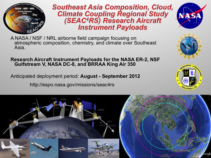 SEAC4RS Aircraft Payload_Slide01 | NASA Airborne Science Program